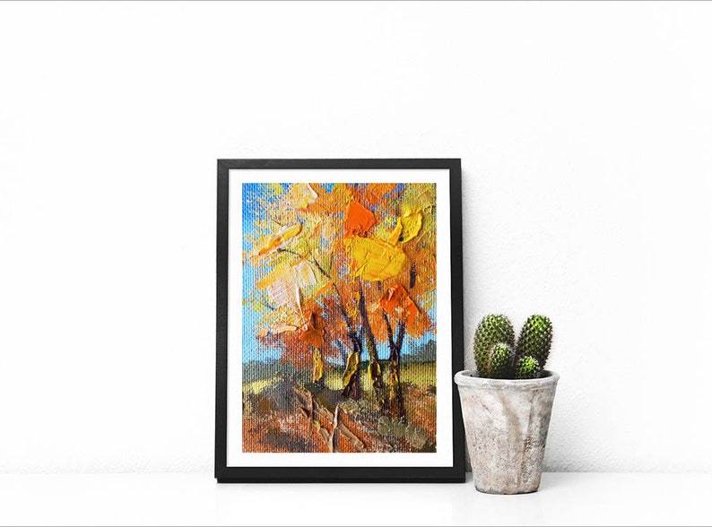 Wisconsin Painting Landscape Original Art Abstract Trees Autumn Wall ...