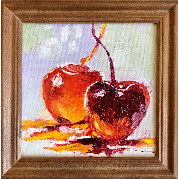 Original Kitchen Still Life Oil Painting. Framed Miniature Still Life ...