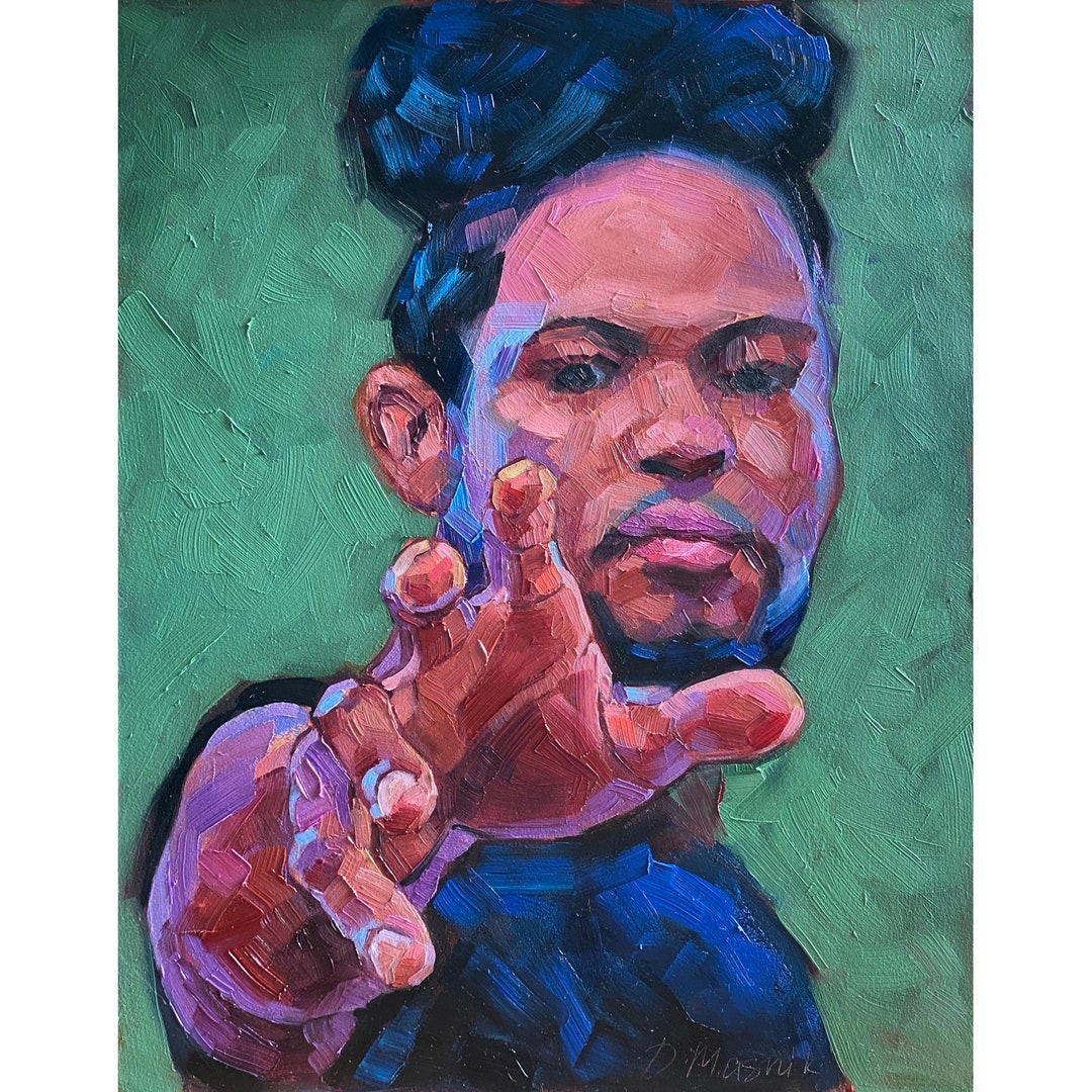 Black Man Painting Male Portrait Original Art African Artwork Oil on ...