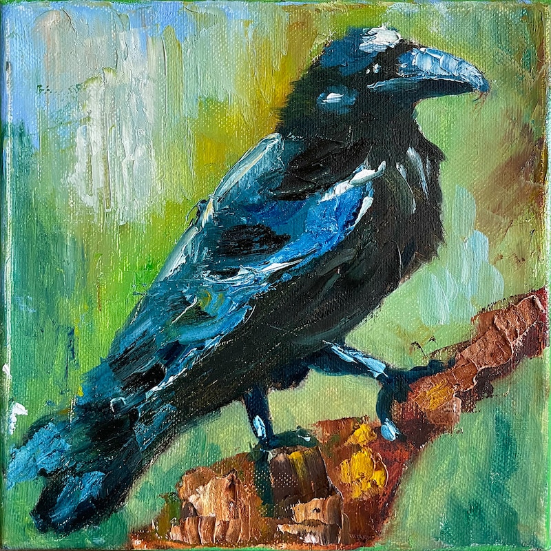 Raven Painting - Etsy