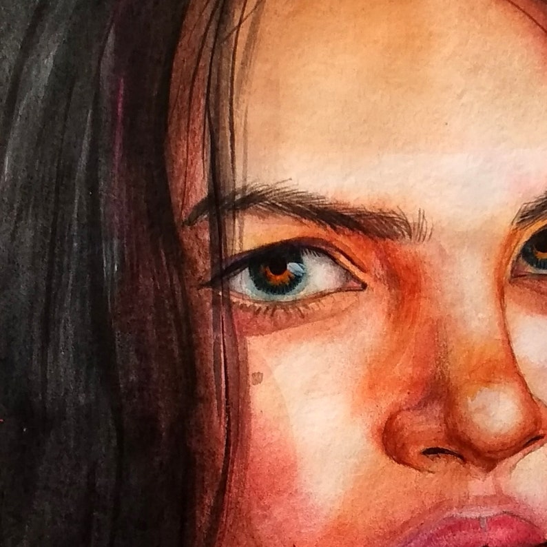 Sad Girl Painting Female Original Art Woman Portrait 88 Inches - Etsy