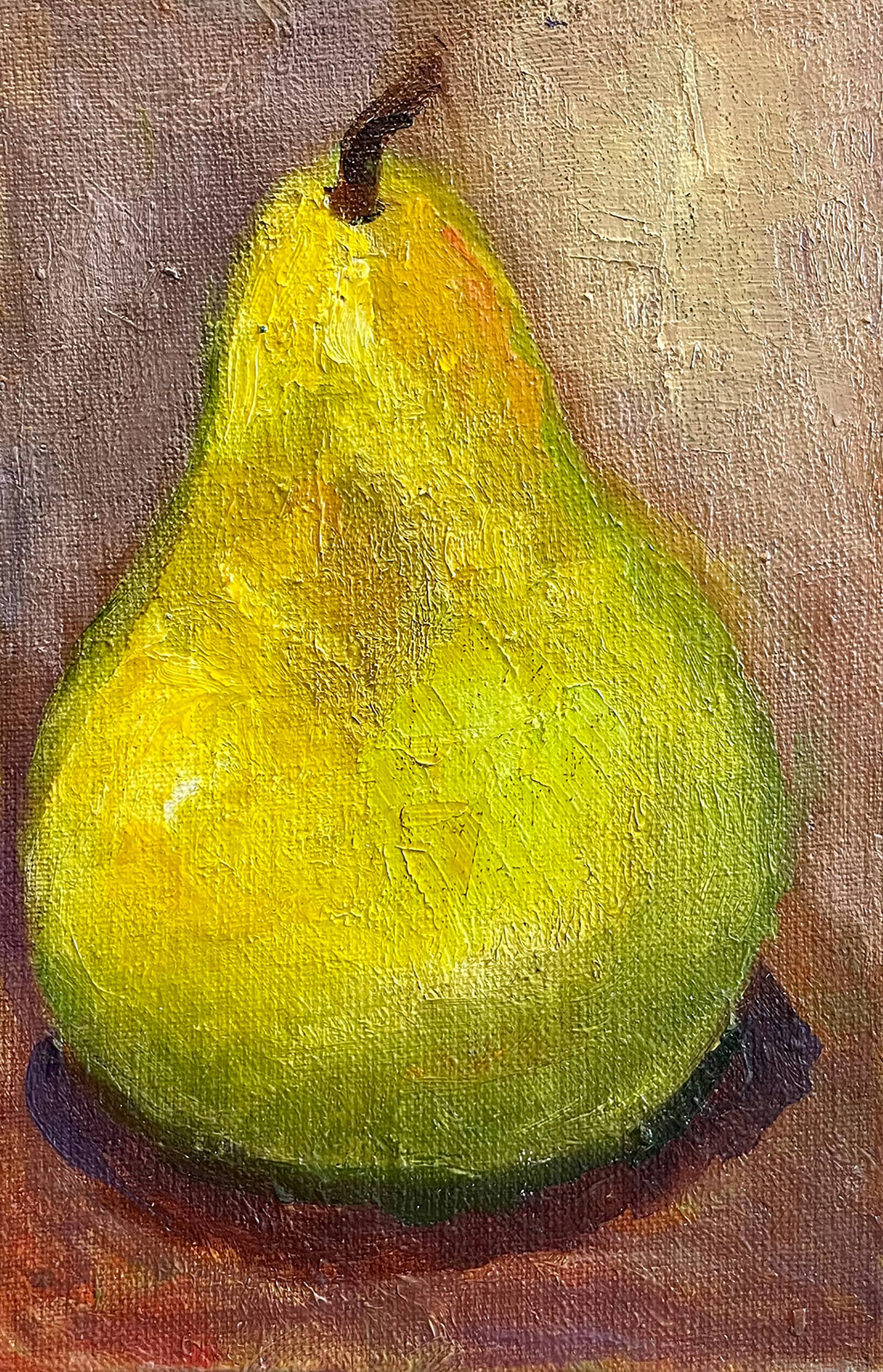 Pear Oil Painting Original Art Framed Fruit Still Life Painting Kitchen ...