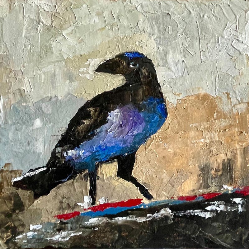 Crow Painting - Etsy