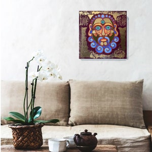 Mystical Face Painting Original Icon Style Religious Artwork Interior ...