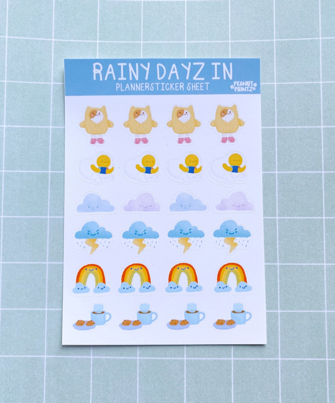 Rainy Dayz in Planner Sticker Sheet Mini Sticker Sheet - Etsy