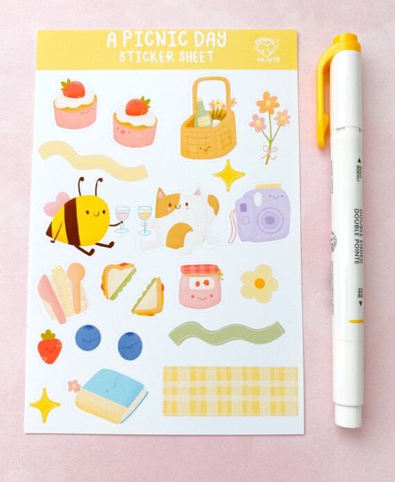 Stickers picnic day pam and jam thui.jpg sticker sheet planner sticker ...