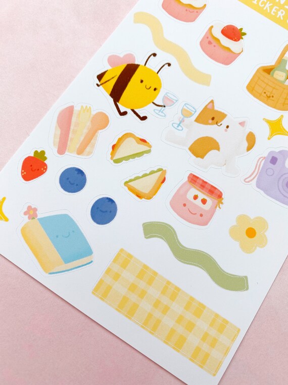 Stickers picnic day pam and jam thui.jpg sticker sheet planner sticker ...