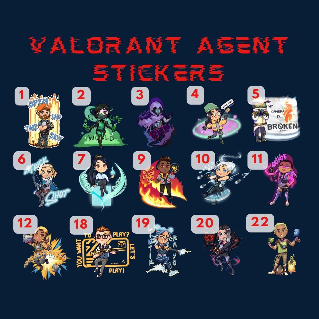 Agents of Valorant Stickers | Clear Vinyl Stickers | Video Game ...