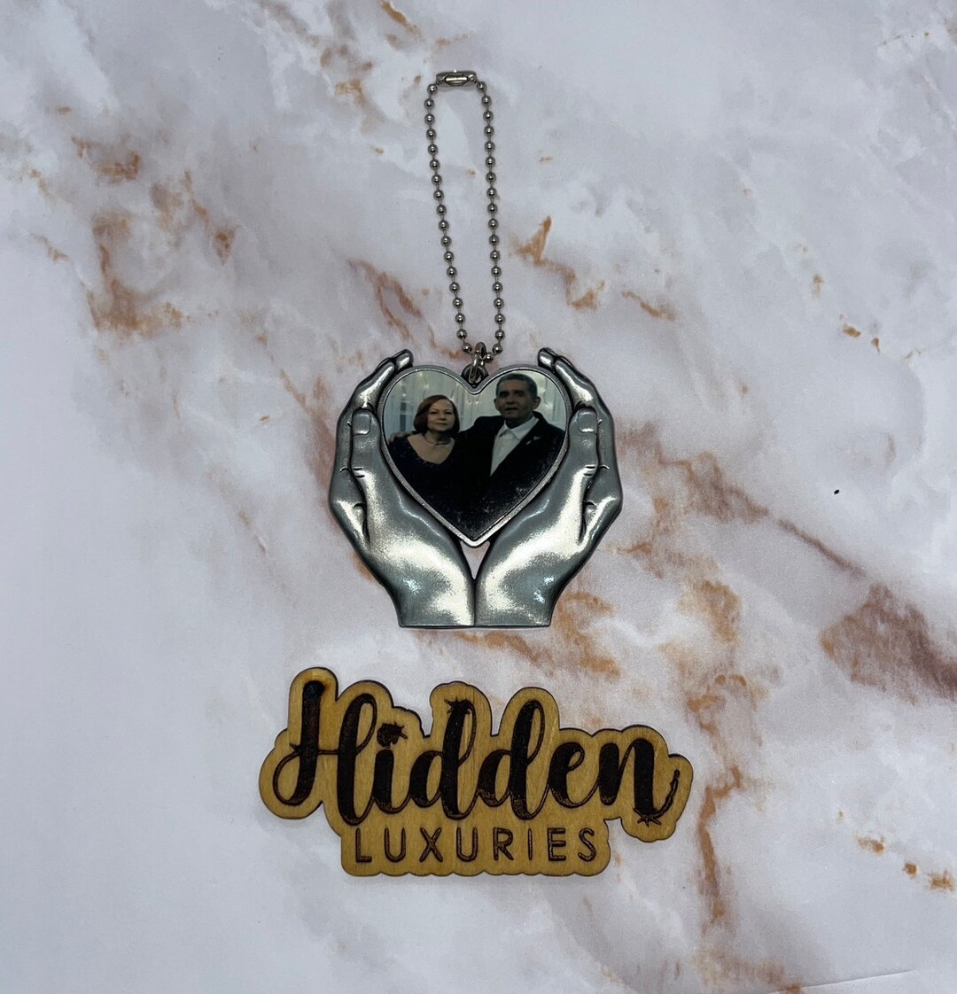 Hand Heart Charm, Memorial Car Charm, Hand Charm, Ornament Heart in ...
