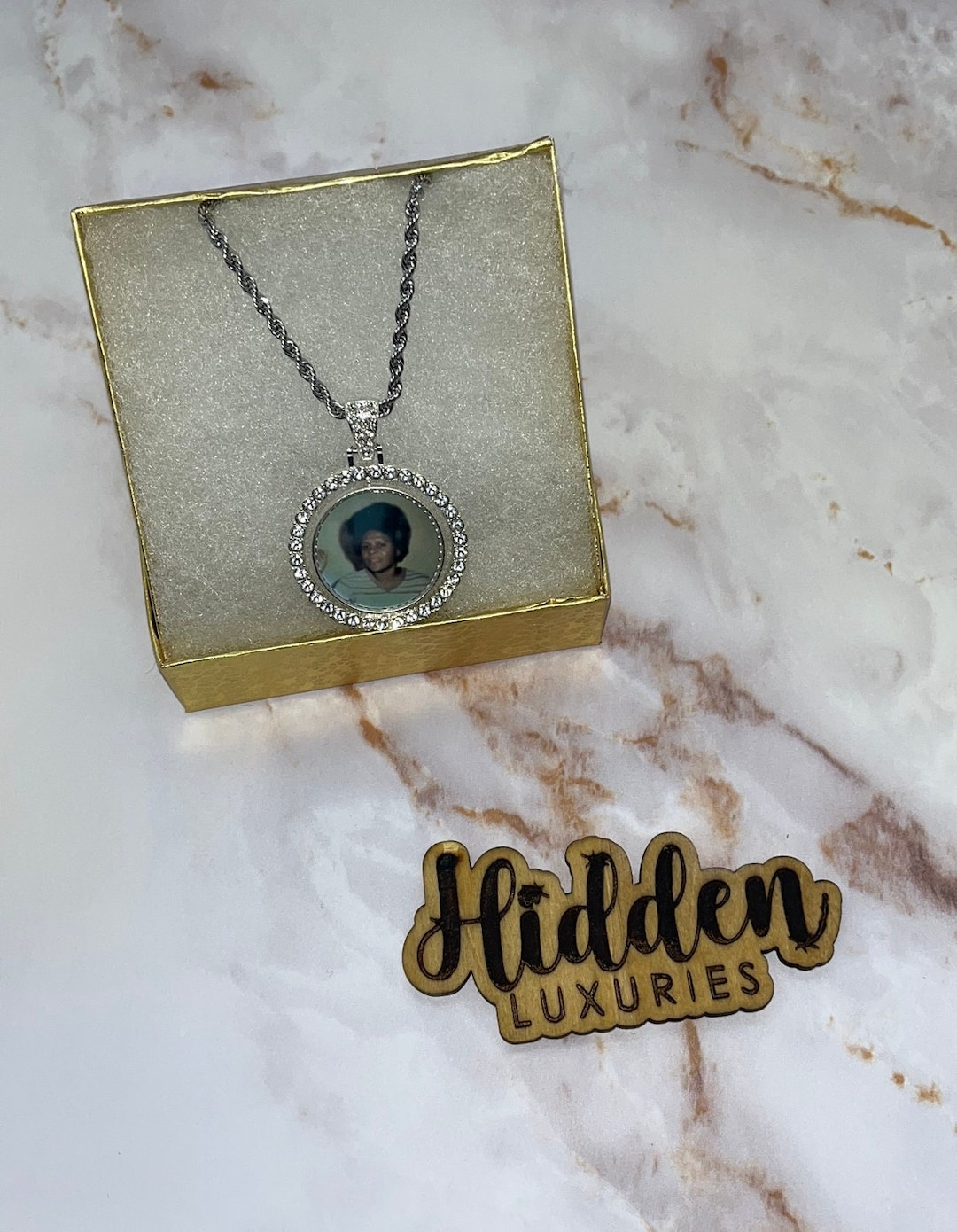 Rotating Circle Necklace, Memorial Necklace, Personalized Chain, Photo ...