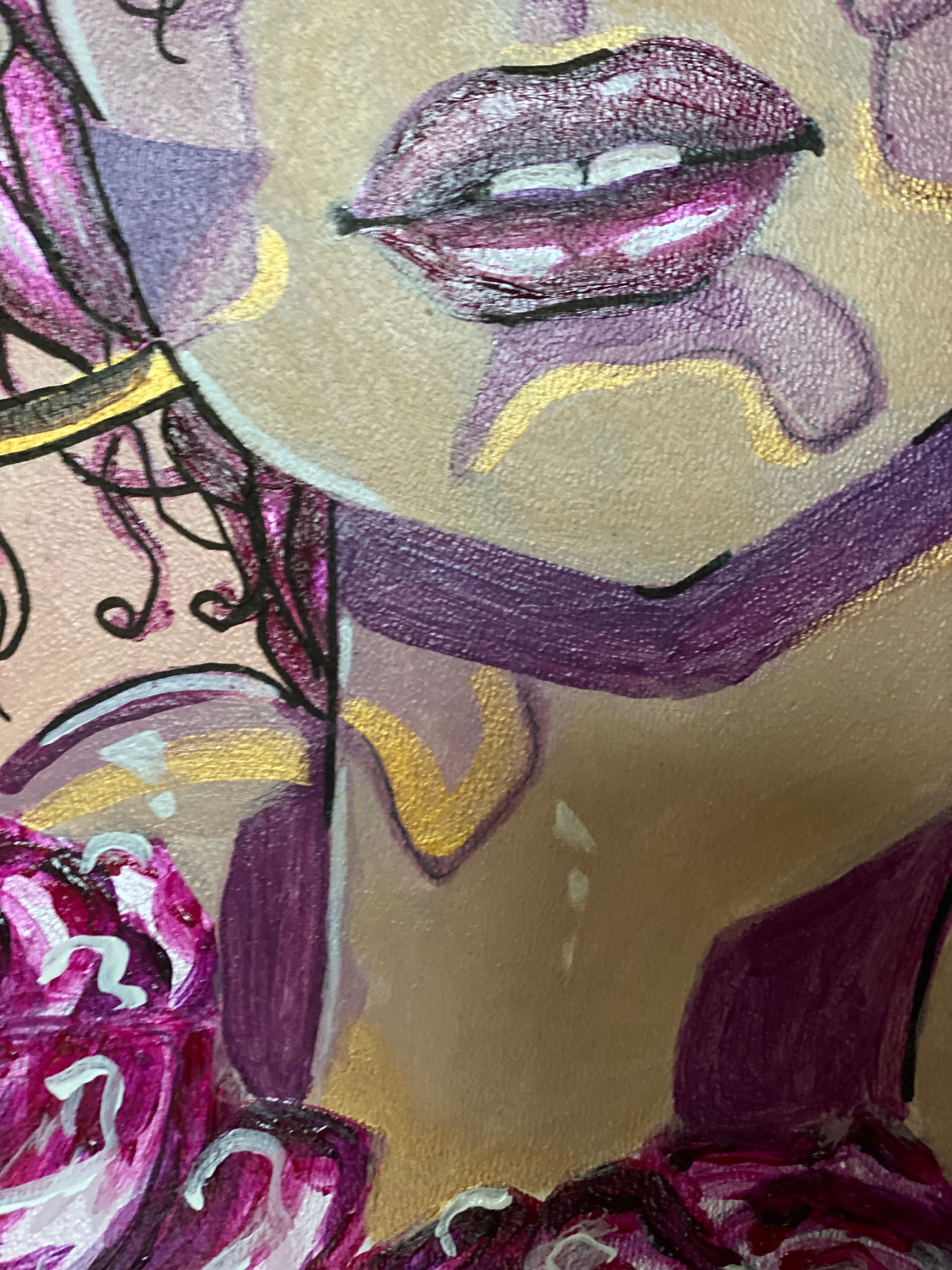 Pink Lady uit Fairytale met roze rozen 40x30 acryl op - Etsy Nederland