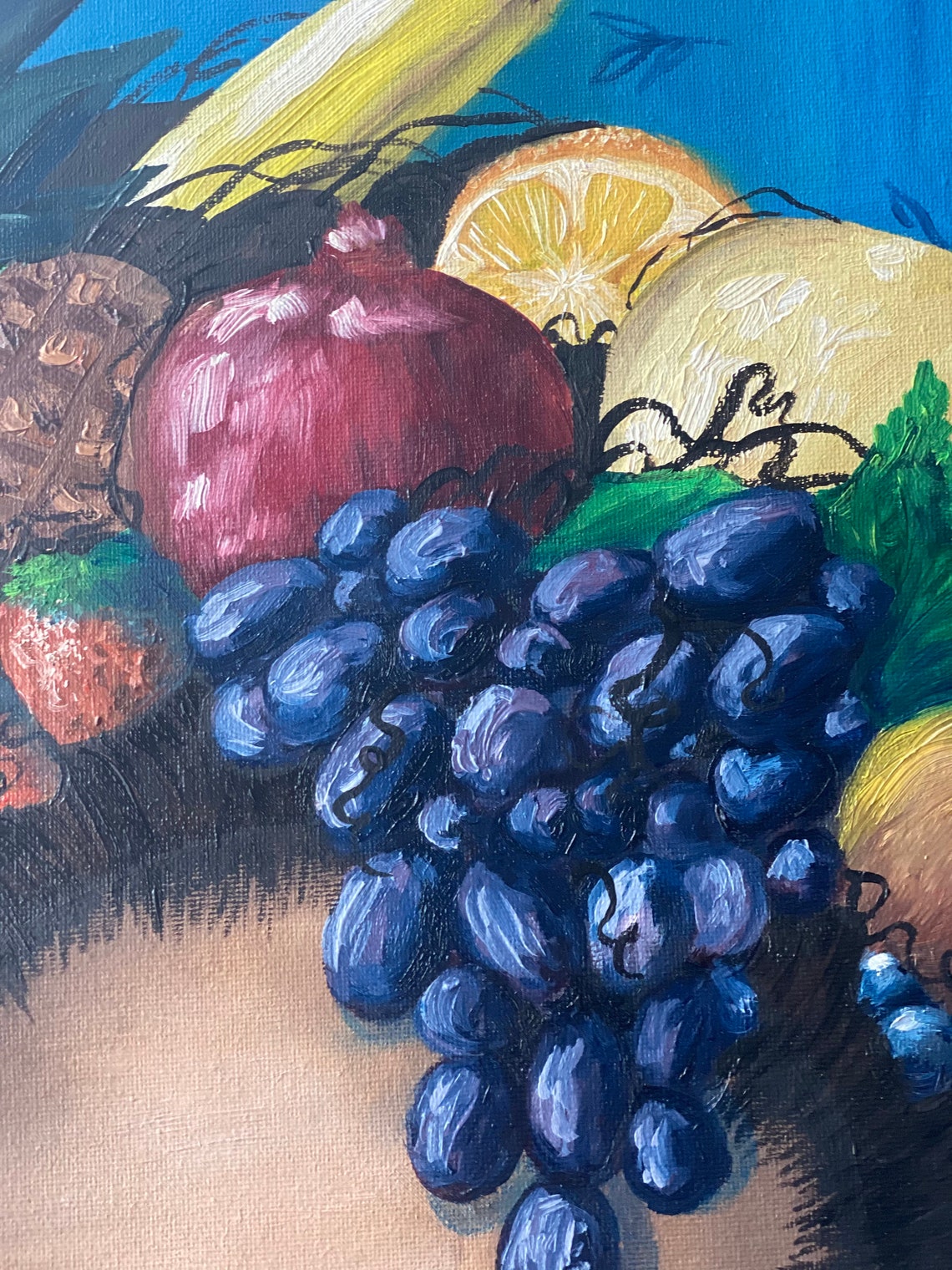 Portrait of Frida Kahlo With the Fruits Oil Painting on | Etsy