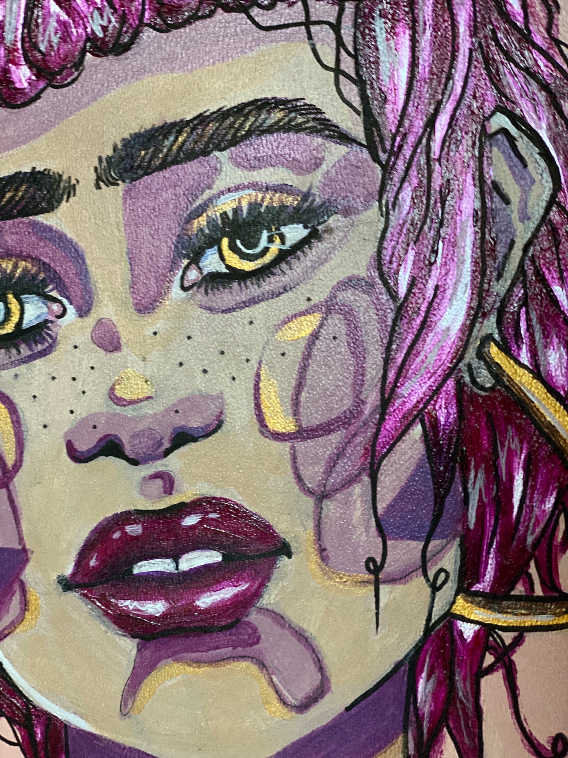 Pink Lady uit Fairytale met roze rozen 40x30 acryl op - Etsy Nederland