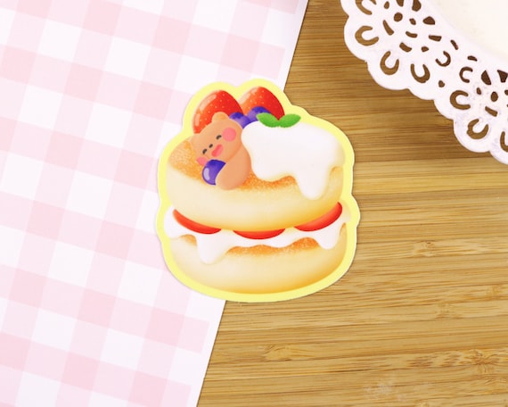 Fluffy Pancake Bed Glossy Vinyl Sticker Flake Cute Glossy - Etsy