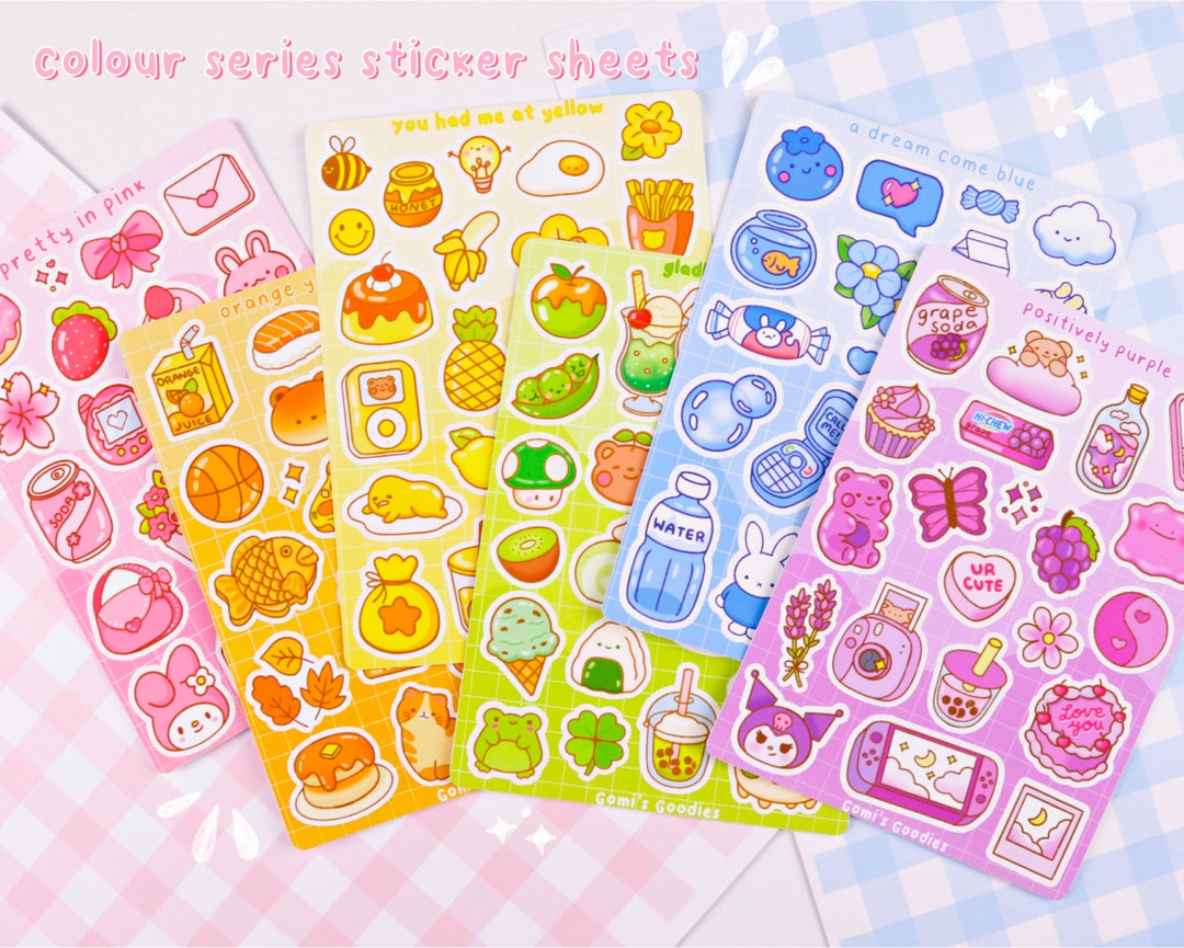 Colour Series | Matte Sticker Sheet - Cute Stationary - Kawaii Sticker ...