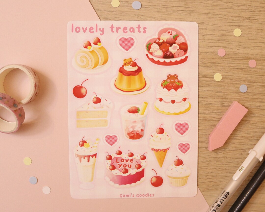 Lovely Treat | Matte Sticker Sheet - Cute Stationary - Kawaii Sticker ...