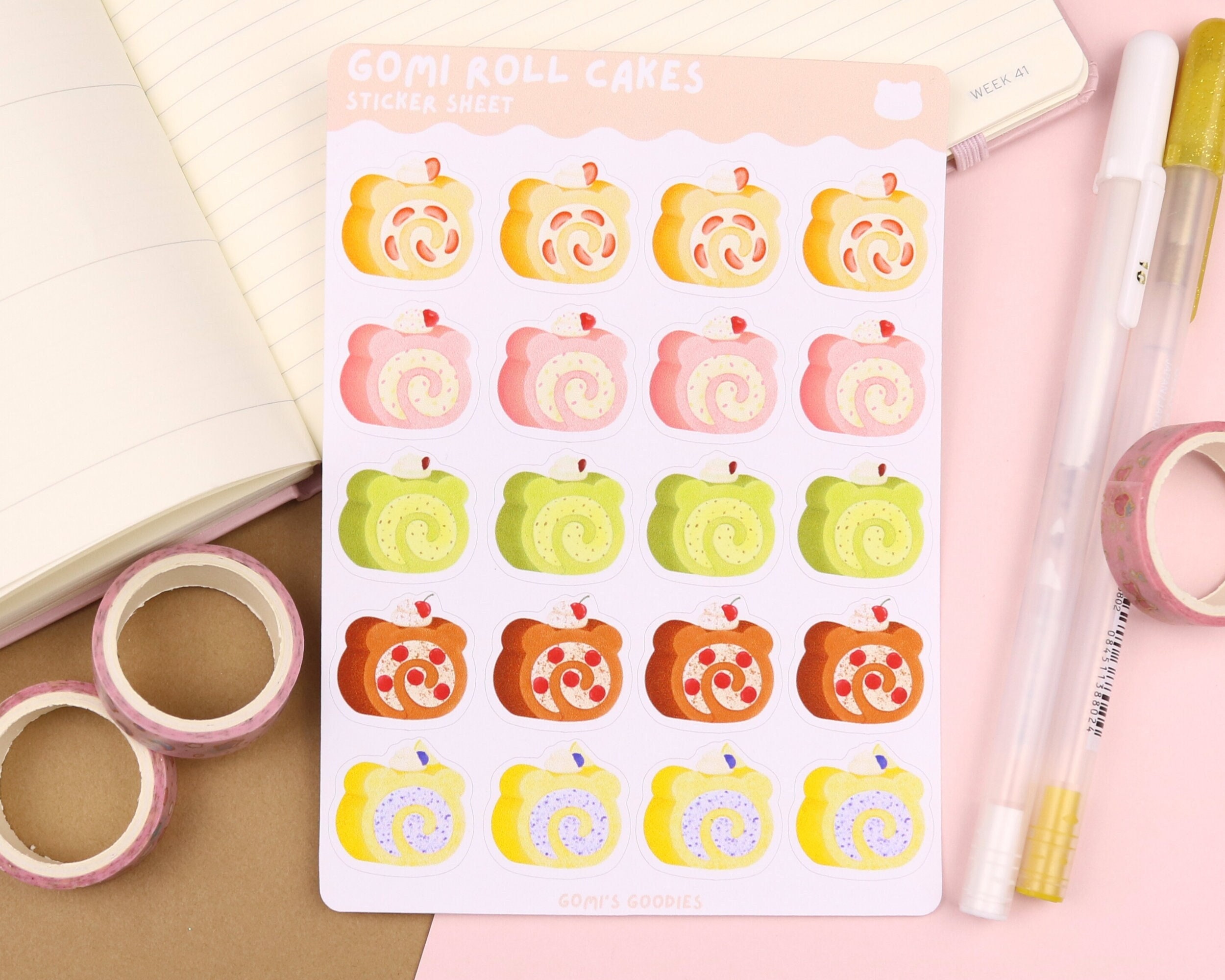 Gomi Roll Cakes Matte Sticker Sheet Cute Stationary - Etsy