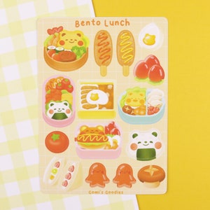 Bento Lunch Matte Sticker Sheet Cute Stationary Kawaii Sticker Sheet ...
