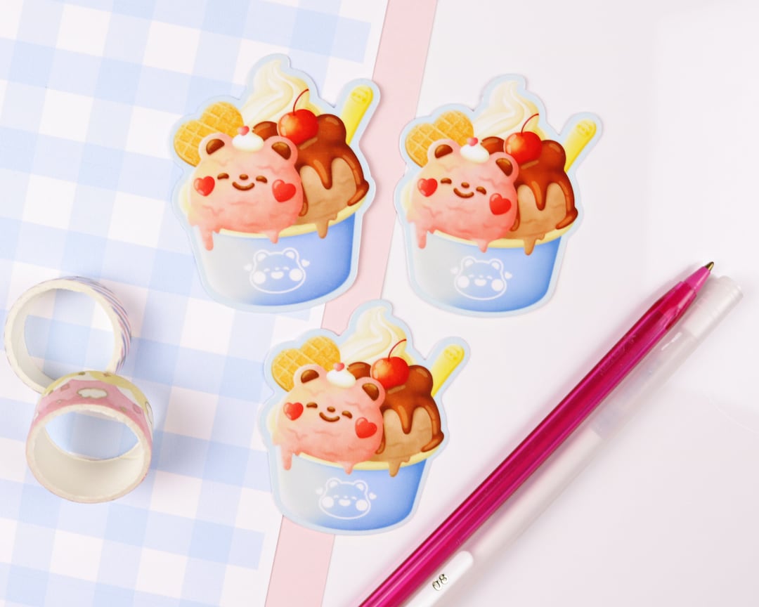 Gomi's Sundae | Glossy Vinyl Flake Pack - Cute Glossy Sticker - Kawaii ...