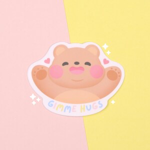 Gomi Bear Stickers | Glossy Vinyl Sticker Flakes - Cute Glossy Sticker ...