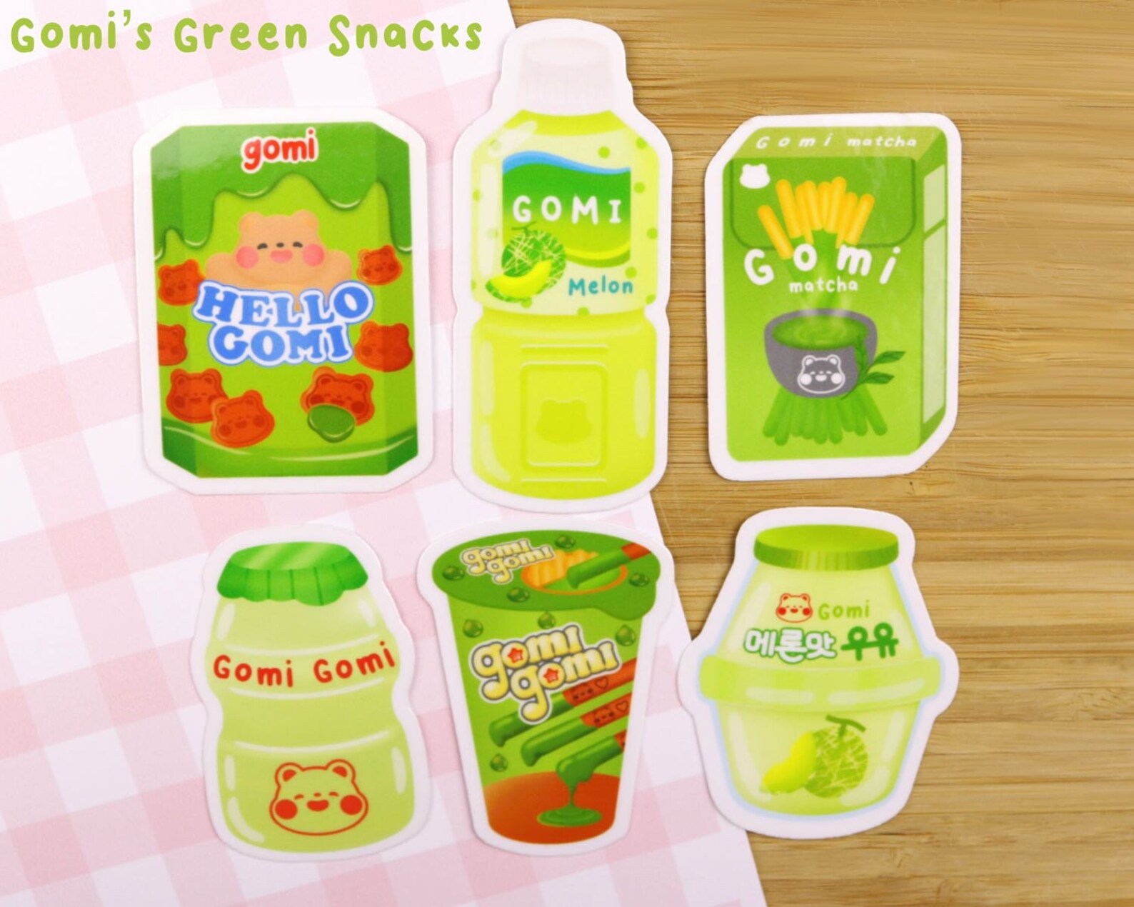 Gomi’s Snack Packs | Glossy Vinyl Sticker Flakes - Cute Glossy Sticker ...