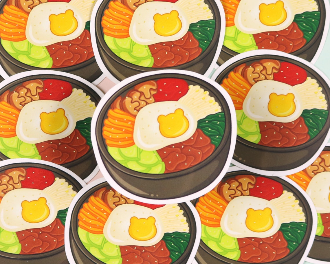 Gomi's Bibimbap Glossy Vinyl Sticker Flake | Etsy