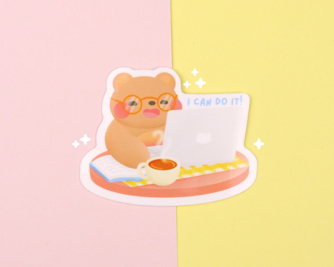 I Can Do It Glossy Vinyl Sticker Flake Cute Glossy Sticker Kawaii Vinyl ...