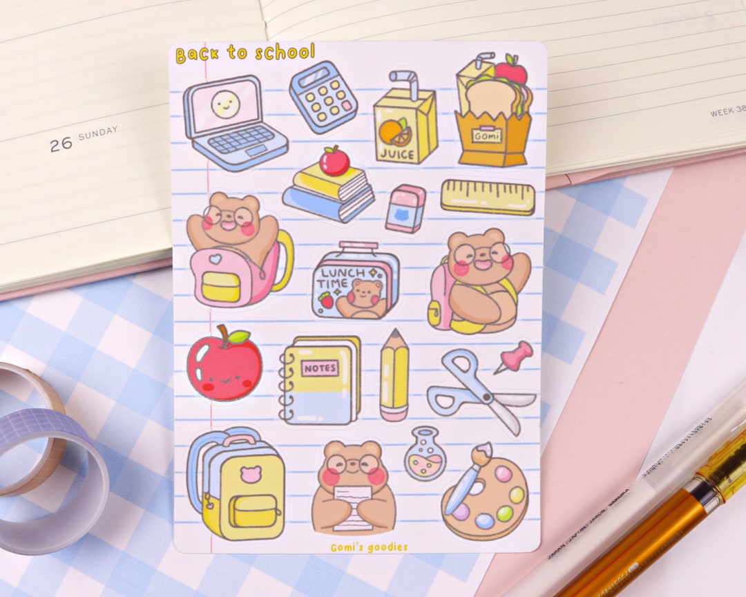 Back to School | Matte Sticker Sheet - Cute Stationary - Kawaii Sticker ...