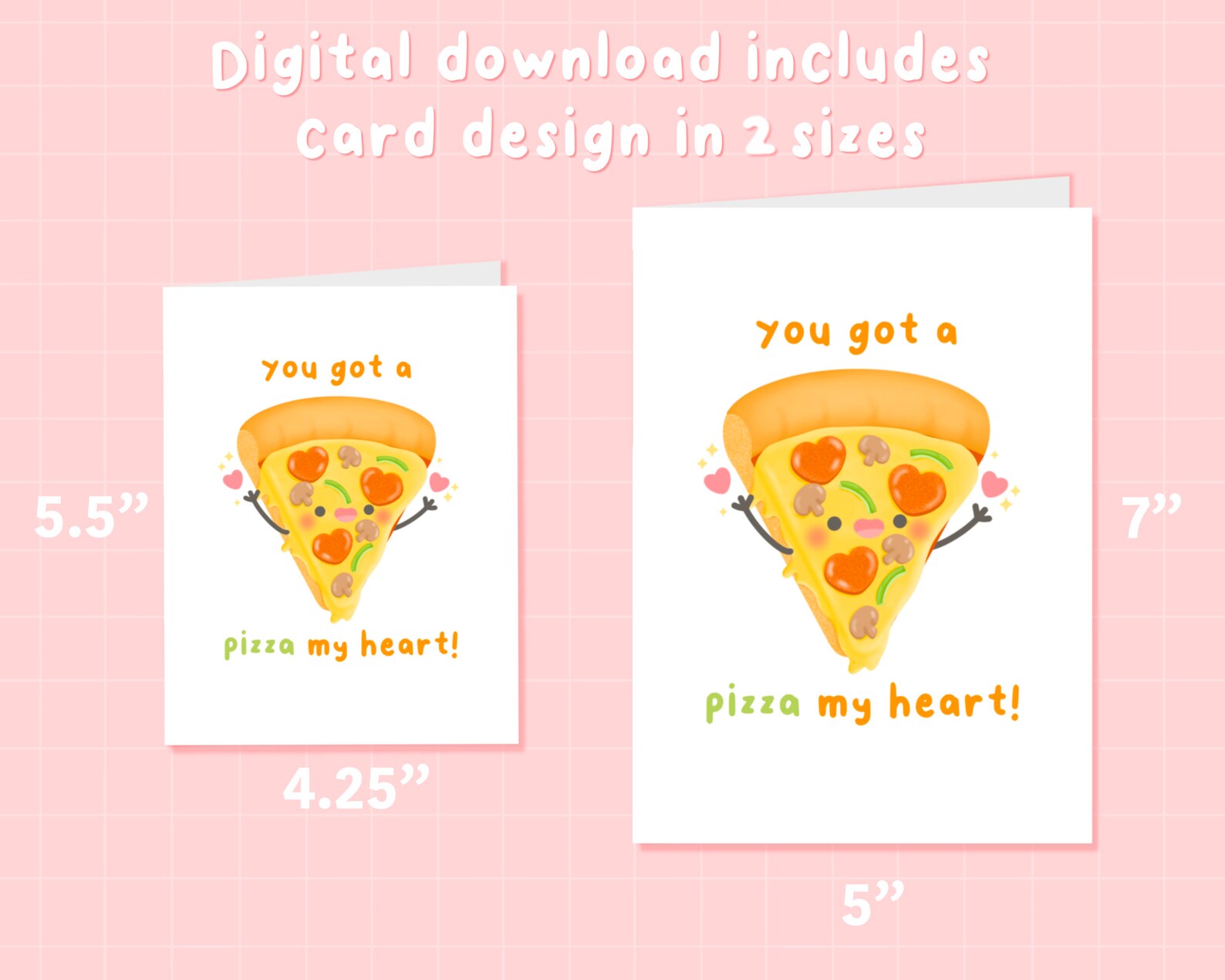 You Got A Pizza My Heart Digital Download Greeting Card - Valentine's ...