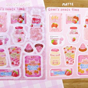 Gomi's Snack Time | Matte / Holographic Sticker Sheet - Cute Stationary ...