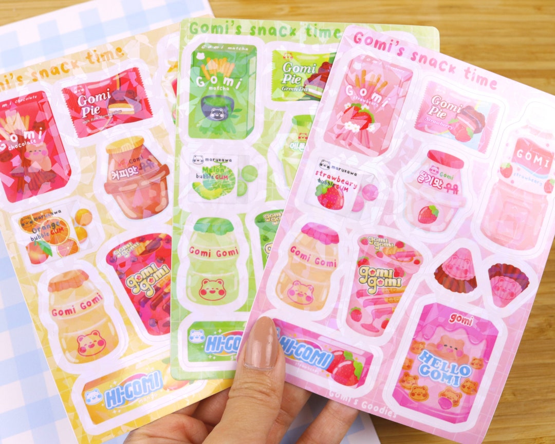 Gomi's Snack Time | Matte / Holographic Sticker Sheet - Cute Stationary ...