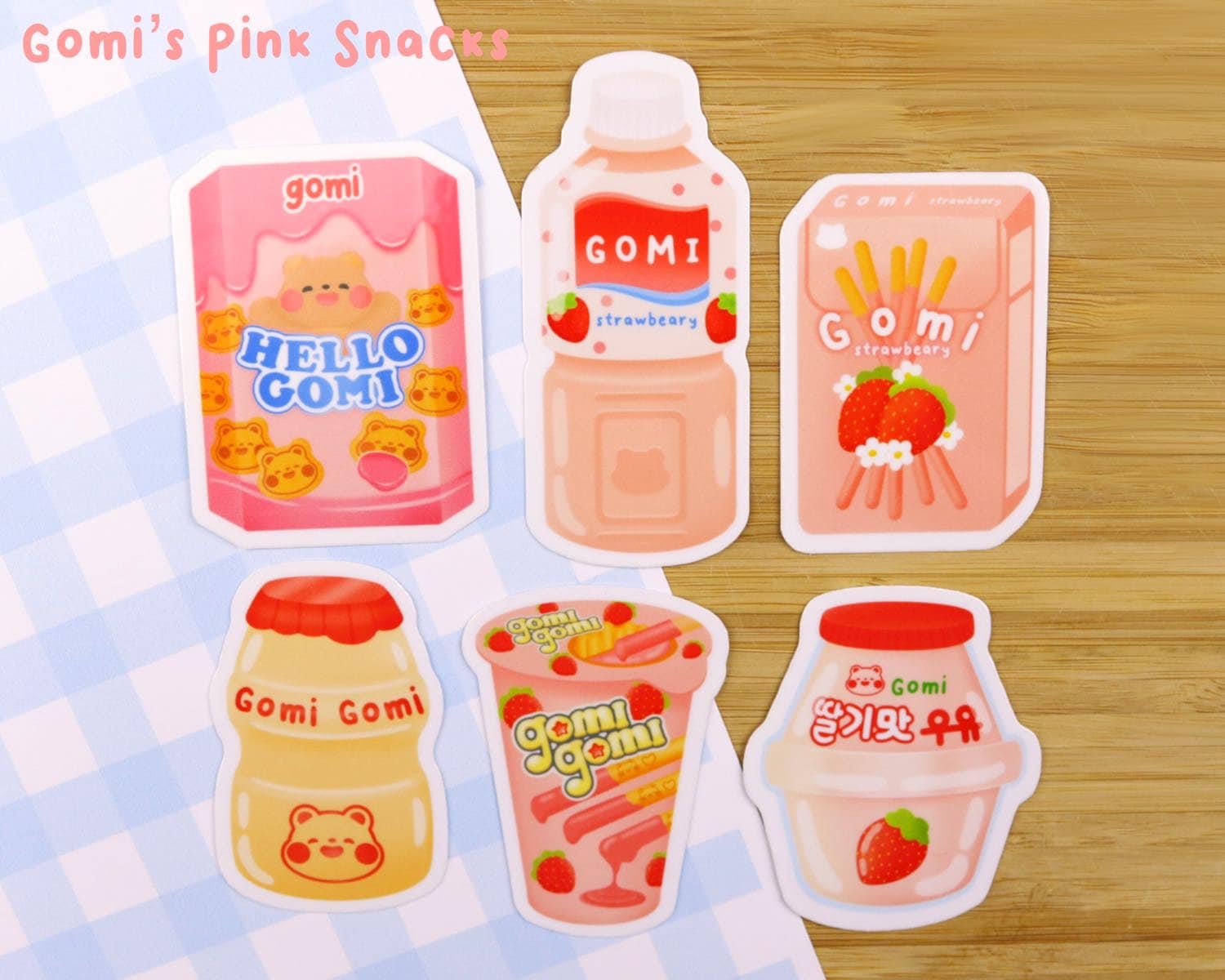 Gomi’s Snack Packs | Glossy Vinyl Sticker Flakes - Cute Glossy Sticker ...