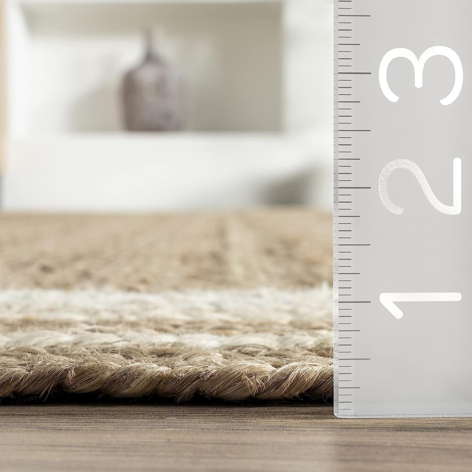 Handmade Bohemian White Color Rikki Braided Border Round Area Jute Rug ...