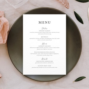 Wedding Menu Simple Wedding Menu Wedding Dinner Menu | Etsy