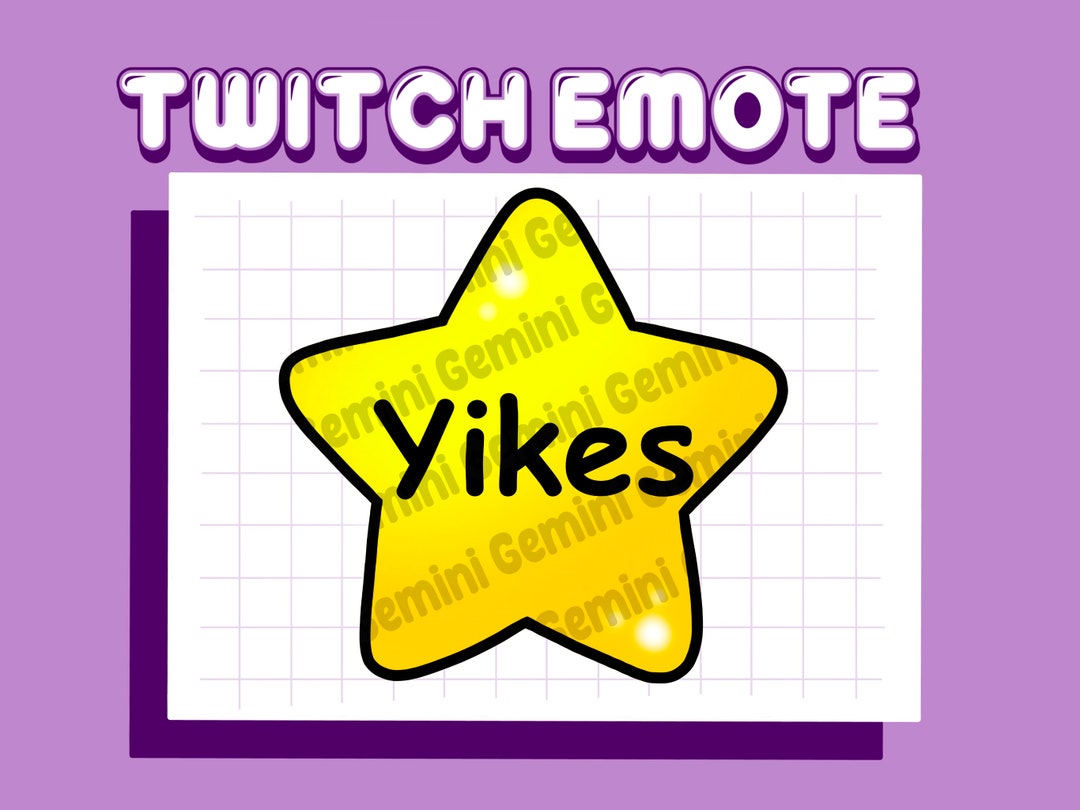 Yikes Twitch Emote/ Gold Star Twitch Emote/ Twitch Emote/ Streamer ...