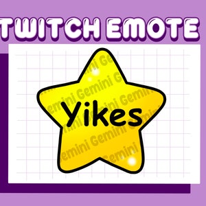 Yikes Twitch Emote/ Gold Star Twitch Emote/ Twitch Emote/ Streamer ...