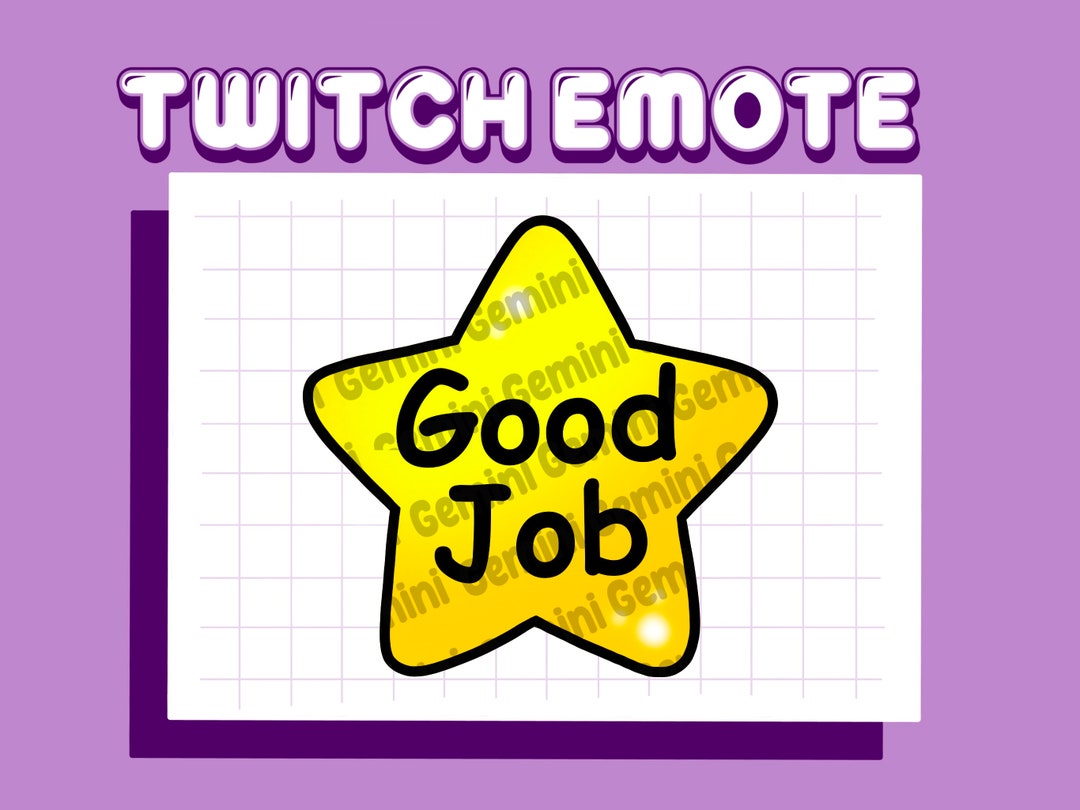 Good Job Twitch Emote/ Gold Star Twitch Emote/ Twitch Emote/ Streamer ...