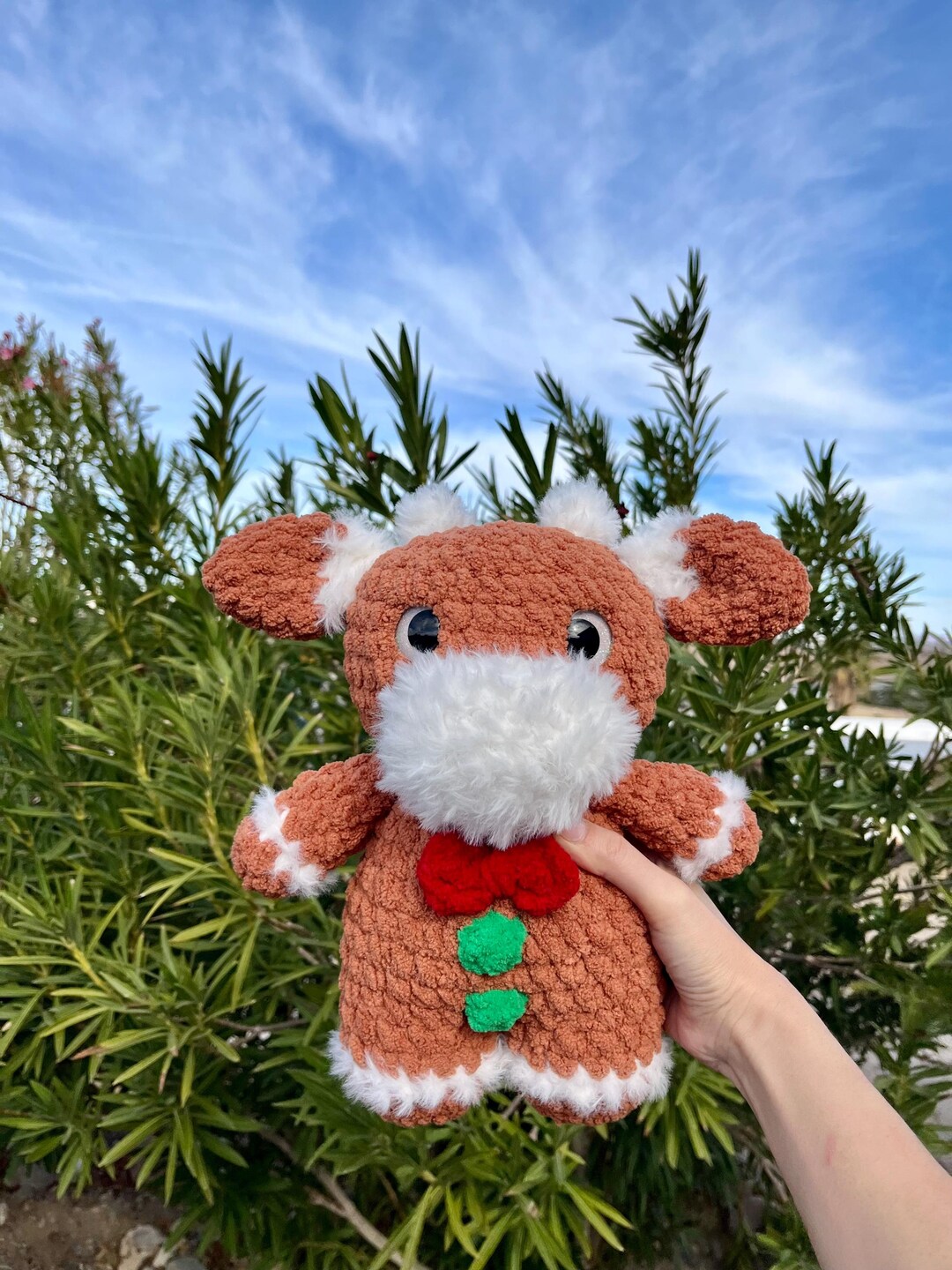 Crochet Gingerbread Cow, Gingerbread Cow, Christmas Plush, Cow Plush - Etsy