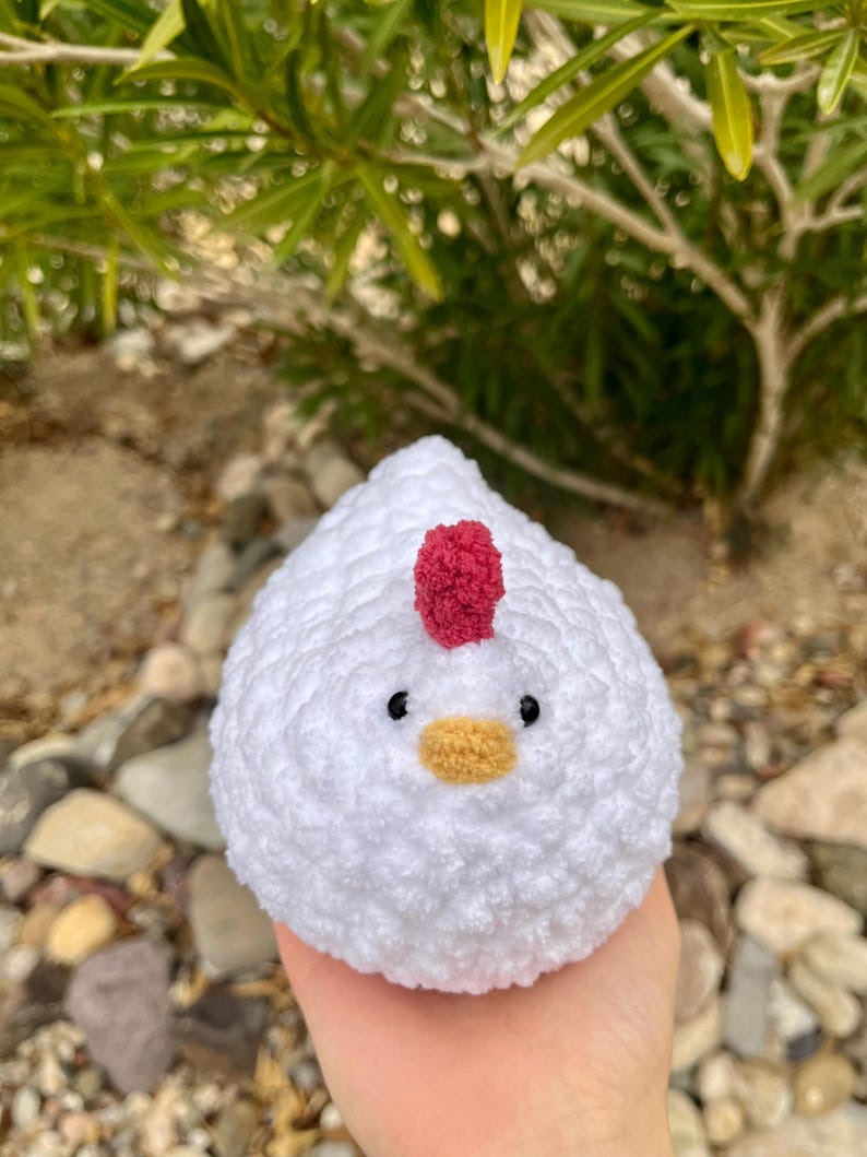 Crochet Chicken, Chicken Plushie, White Chicken Plush, Chicken Inspired ...