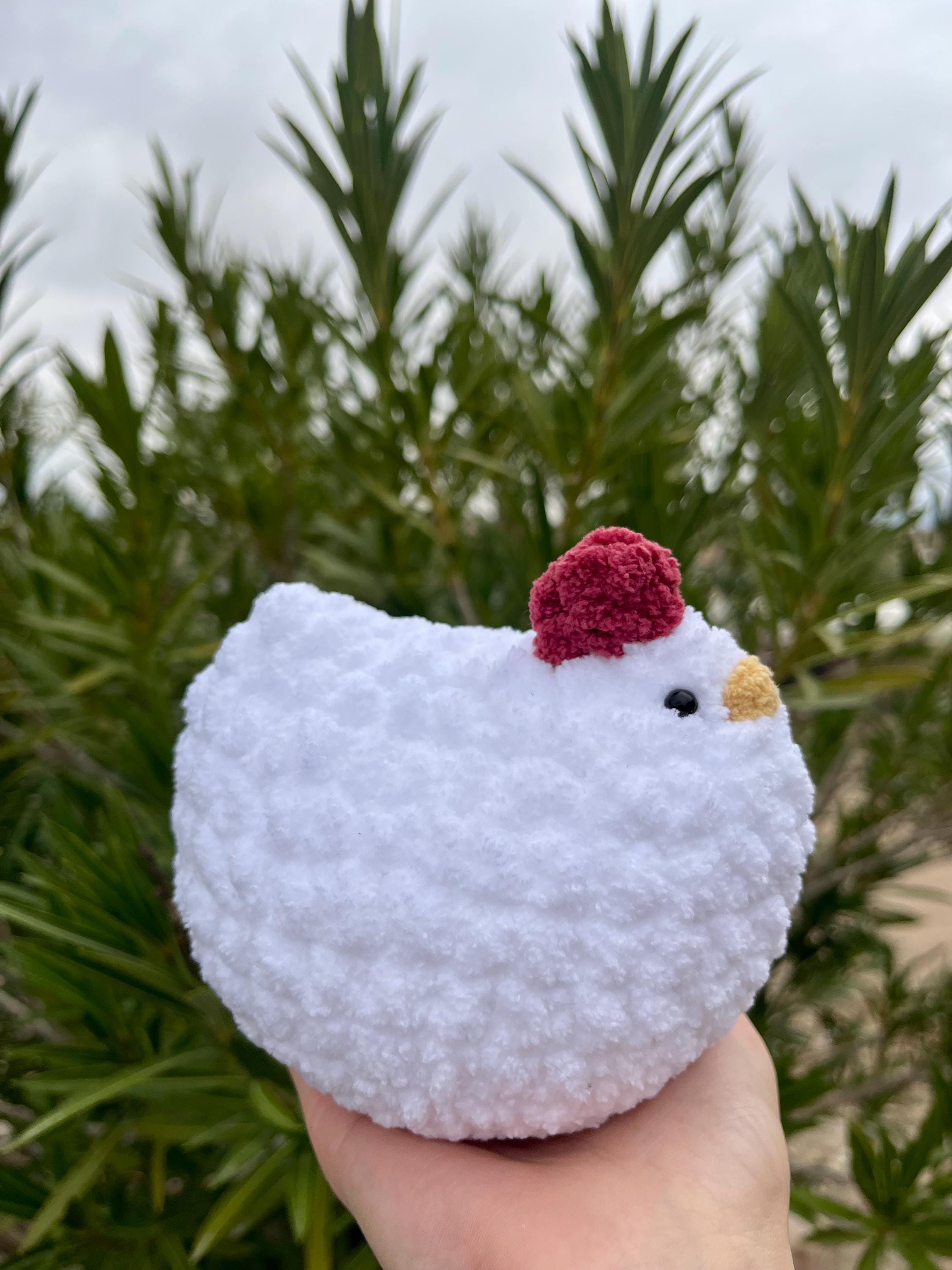 Crochet Chicken, Chicken Plushie, White Chicken Plush, Chicken Inspired ...