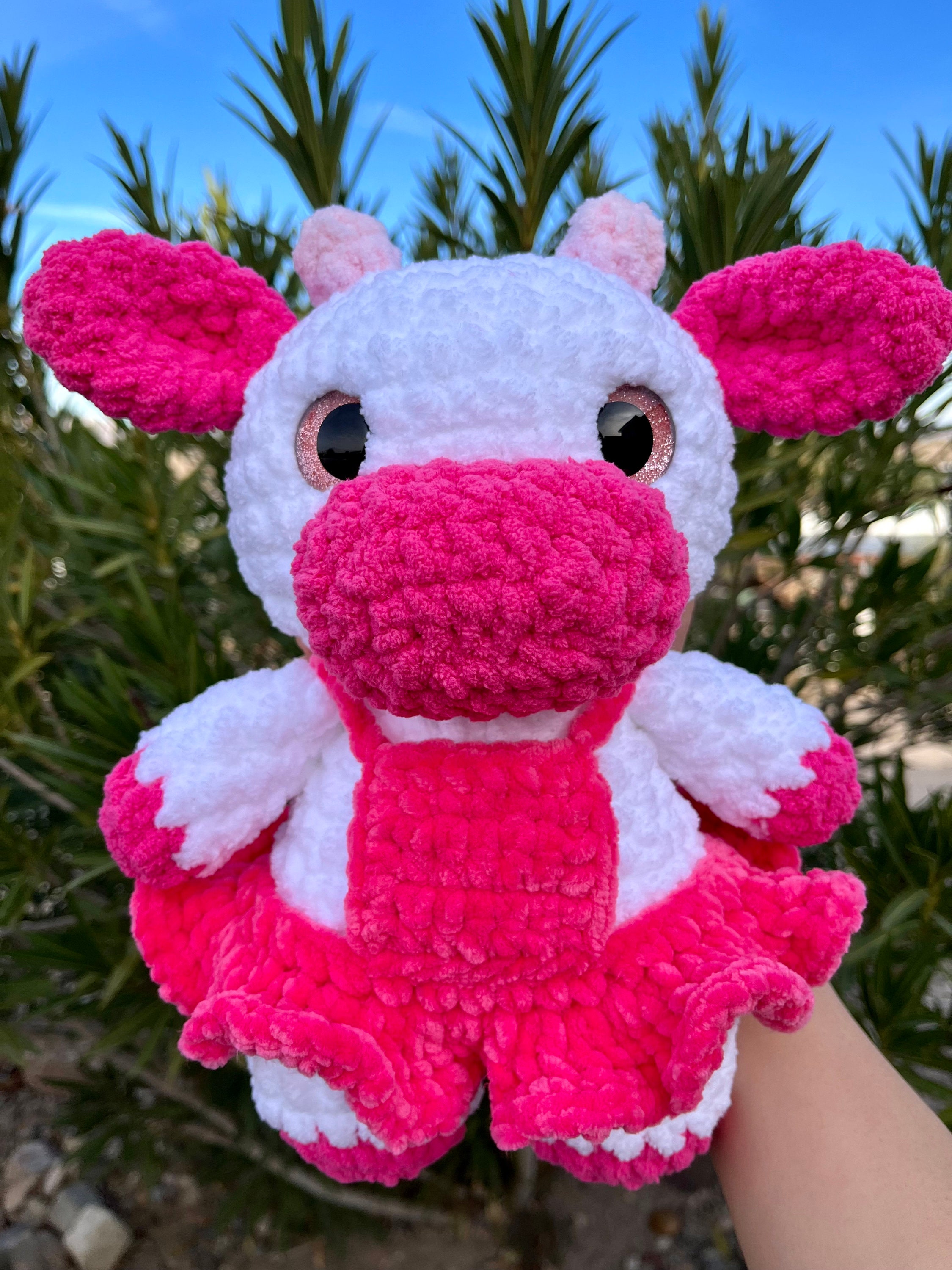 Crochet Barbie Cow, Barbie Inspired Plush, Pink Plush, Cow Plush - Etsy