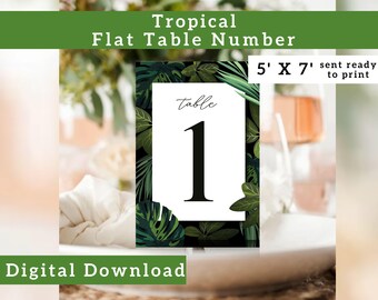Tropical Table Names Wedding Sign Template | Boho Wedding Table Numbers ...