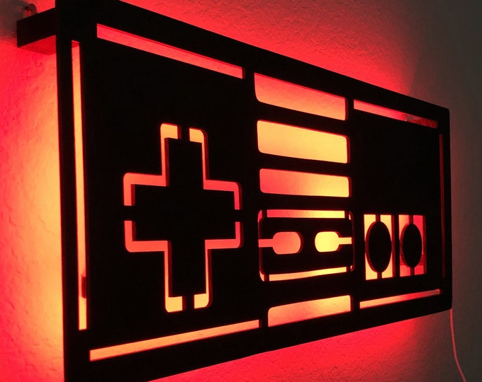 Large LED Nostalgic Nintendo Inspired Game Controller Sign for Video ...
