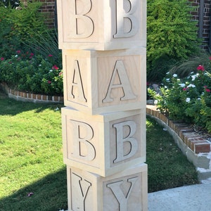 12 Inch Large Baby Shower Block Letters Large Wooden Alphabet Block ...