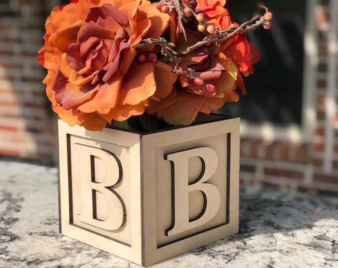 6 Inch Baby Block Letters | 1 Block | Large Wooden Alphabet Blocks ...