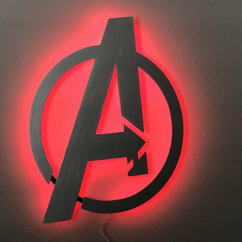 Large LED Avengers Inspired Sign for Movie Lovers Birthday | Etsy