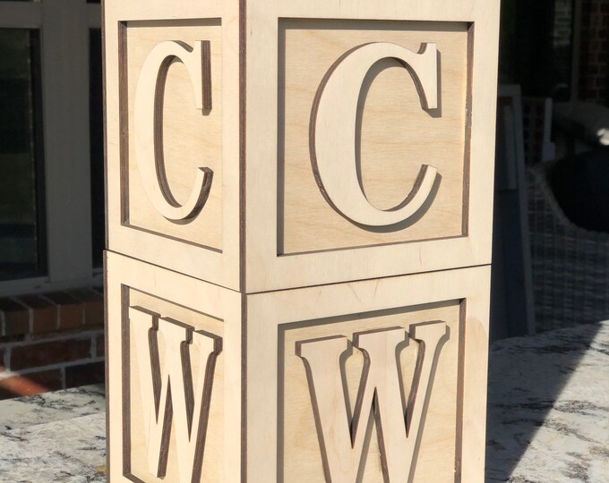 12 Inch Large Baby Shower Block Letters | Large Wooden Alphabet Block ...