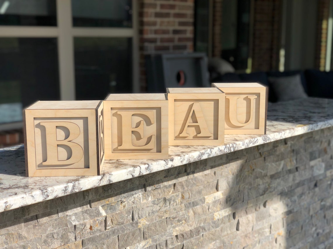 6 Inch Baby Block Letters 1 Block Large Wooden Alphabet - Etsy