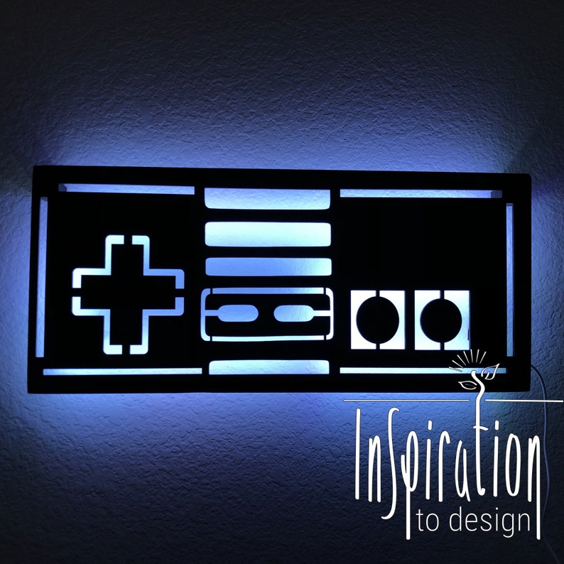 Large LED Nostalgic Nintendo Inspired Game Controller Sign for - Etsy