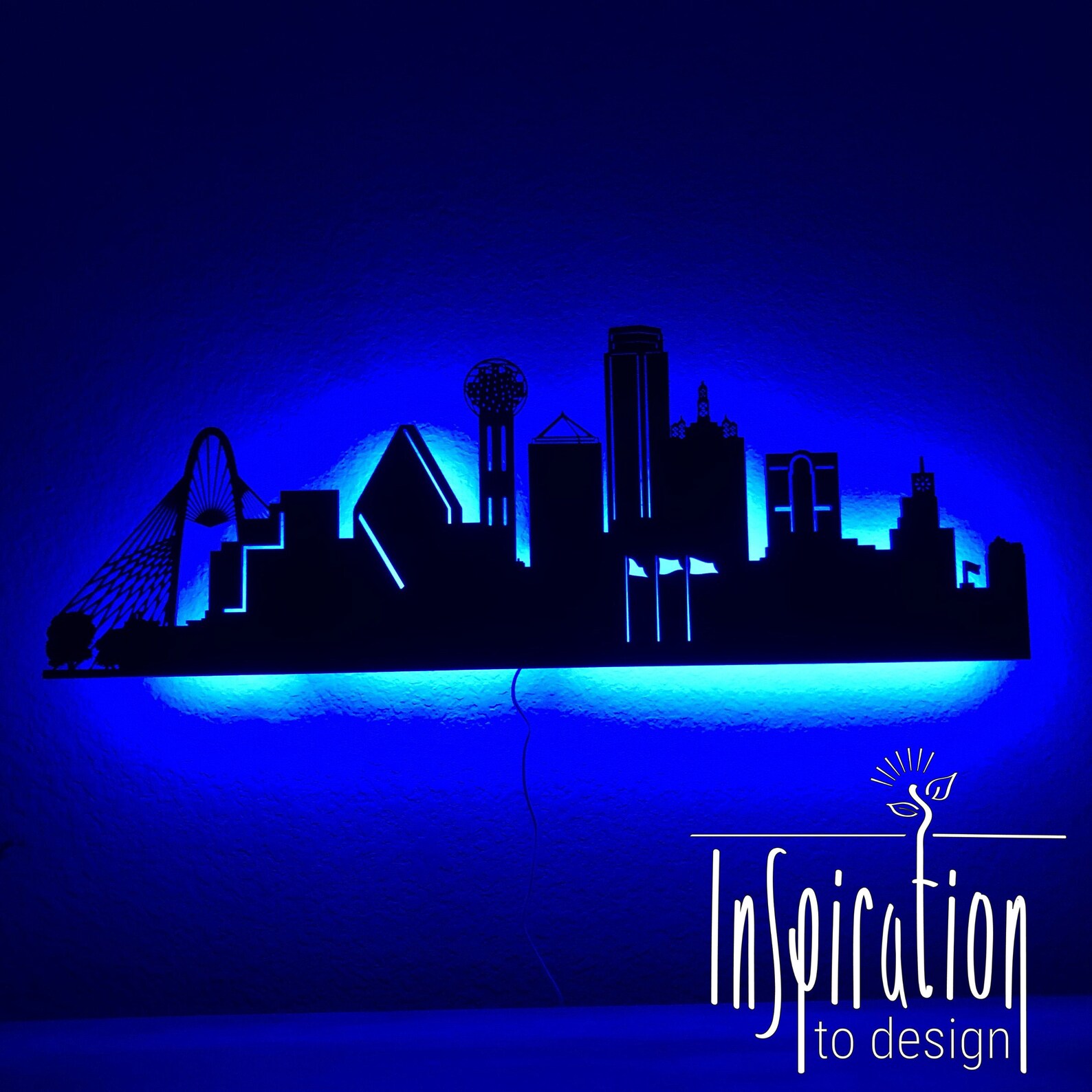 Dallas Skyline Wall Art Lighted City Skyline Dallas Texas | Etsy